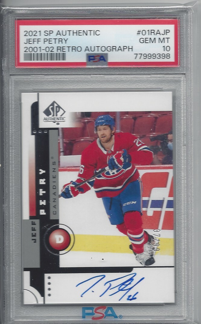 JEFF PETRY 2021 SP AUTHENTIC RETRO ON CARD AUTO RC #D 37/99 PSA 10 GEM ...