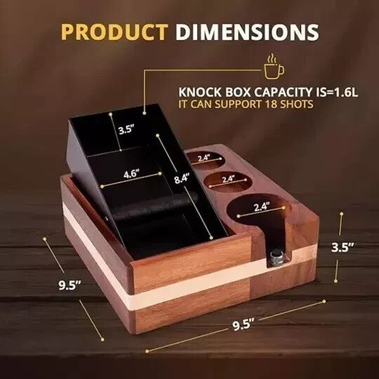 Wooden Espresso Knock Box Coffee Machine Accessories Kit Storage Boxes ...