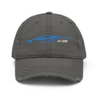 2023 vette C8 Silhouette Rapid Blue 8th Gen Vette Distressed Dad Hat | eBay