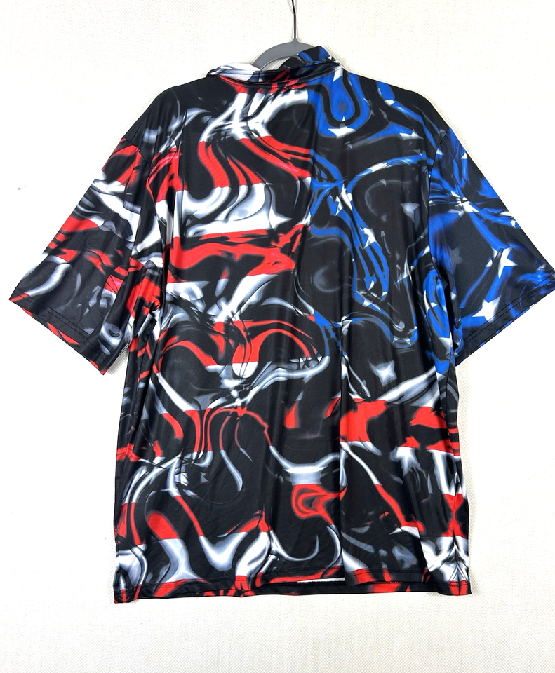 OBNOXIOUS GOLF Mens XL Polo Shirt THE FLAG American OG Loud Red White ...