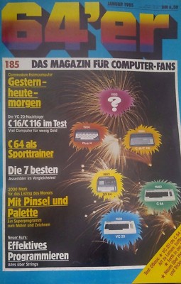 64er 64´er 01/85 Januar 1985 C64 Commodore (C16/ C116, Strings) Magazin ...