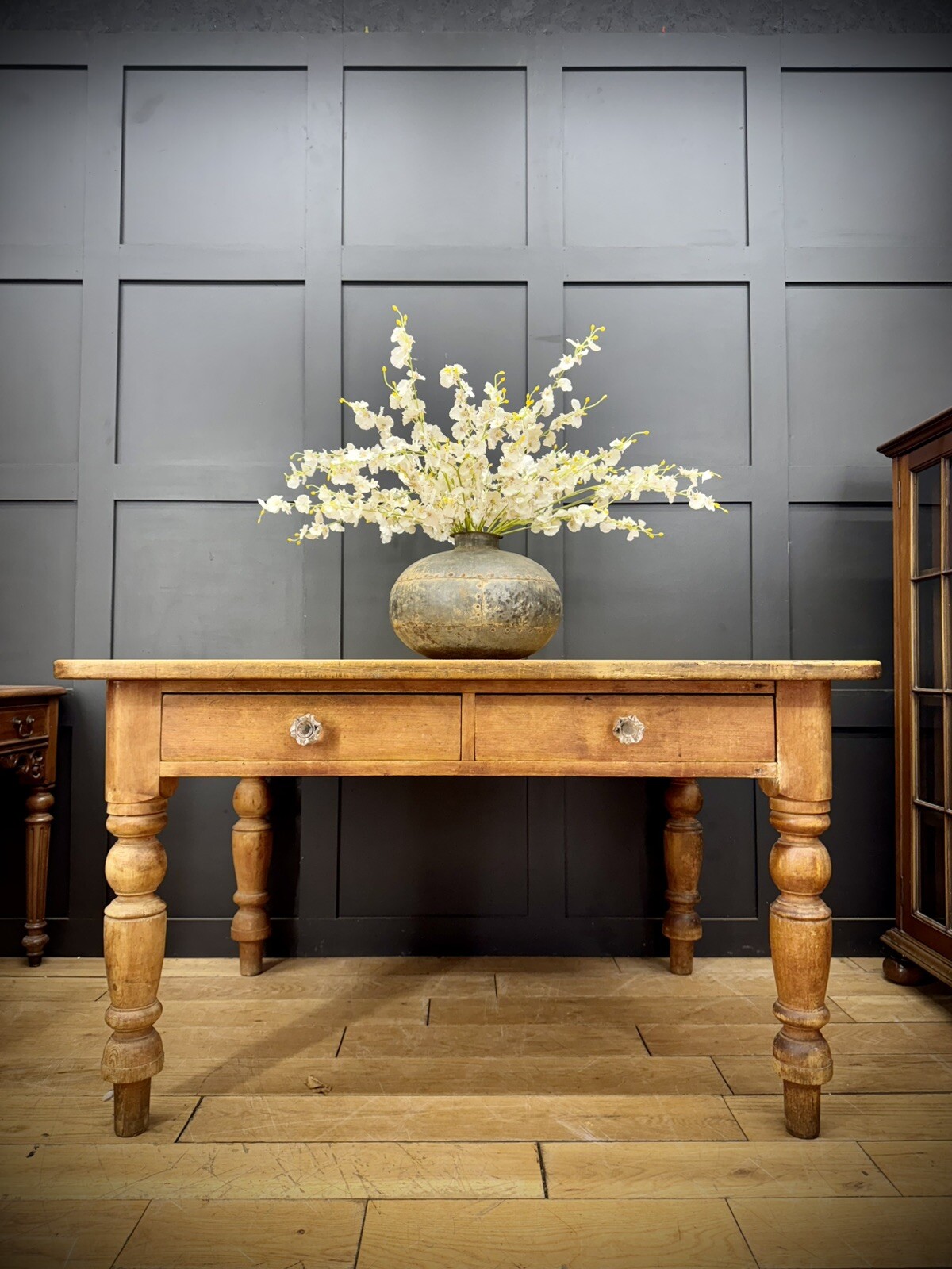 Antique Pine Dining Table / Victorian Kitchen Work Table / Rustic ...