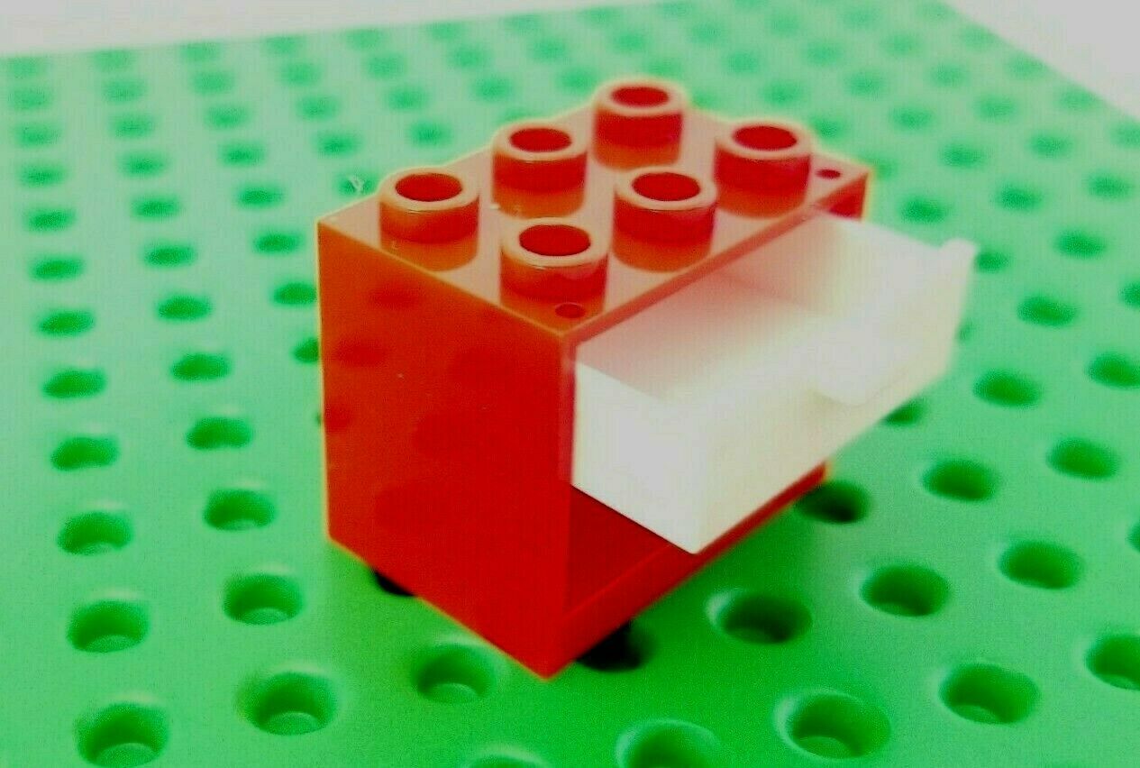 LEGO Dresser Nightstand Red Cupboard White Shelf Drawer Furniture ...