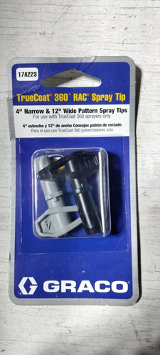 Graco TrueCoat 360 RAC Spray Tips - 4" Narrow / 12" Wide - 17A223 | eBay