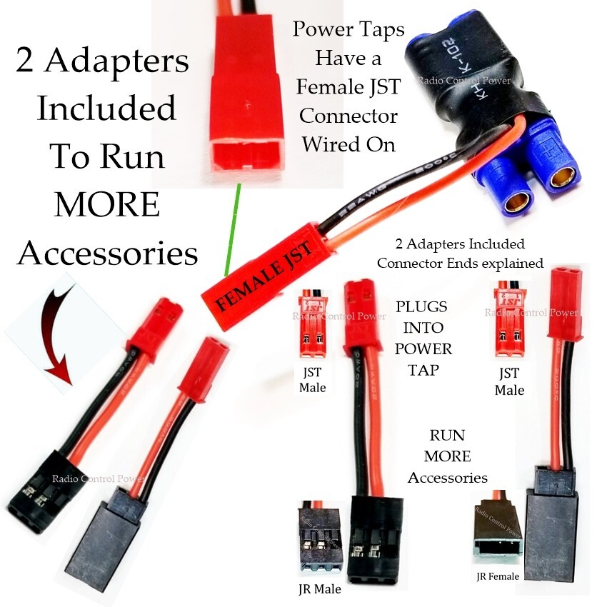 RCP Connector Male to Female Power Taps With JST Connector for ...