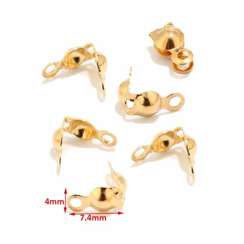 Stainless Steel Crimp Beads Bead Tips Chain Clamps Jewelry Making ...