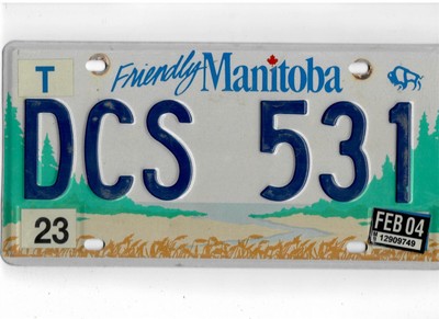 MANITOBA passenger 2004 license plate "DCS 531" | eBay