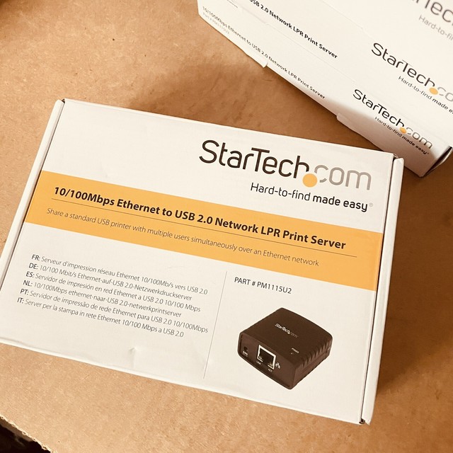 StarTech PM1115U2 10/100mbps Ethernet to USB 2.0 Network LPR Print ...
