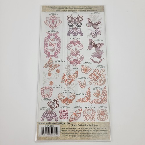 Anita Goodesign Butterfly Cutwork Vintage Collection Embroidery CD 46 ...