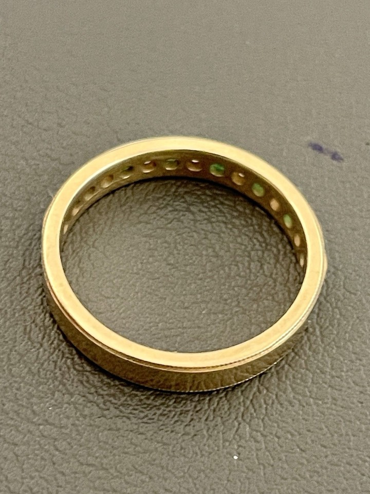 STUNNING 14KT YELLOW GOLD 0.28CTW EMERALD & 0.28CTW DIAMOND BAND RING ...