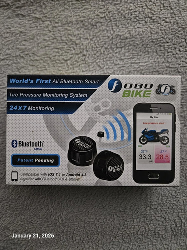 FOBO Bike Tire Pressure Monitoring Systems Black iOS/Android Bluetooth ...