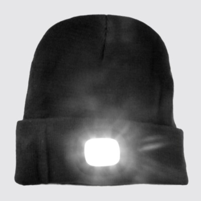 NEW Black Toque / LED light / USB rechargeable / 3 Brightness Settings ...