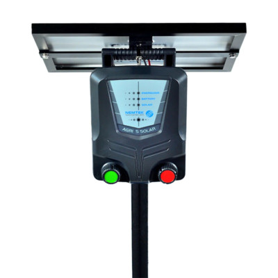 Nemtek Agri 5km Solar Electric Fence Energiser Self Contained 10W Solar ...