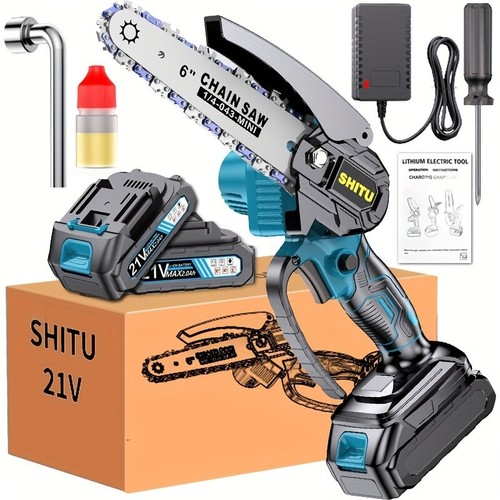 Mini Chainsaw Cordless, Lightweight & Portable Handheld Electric Tree ...