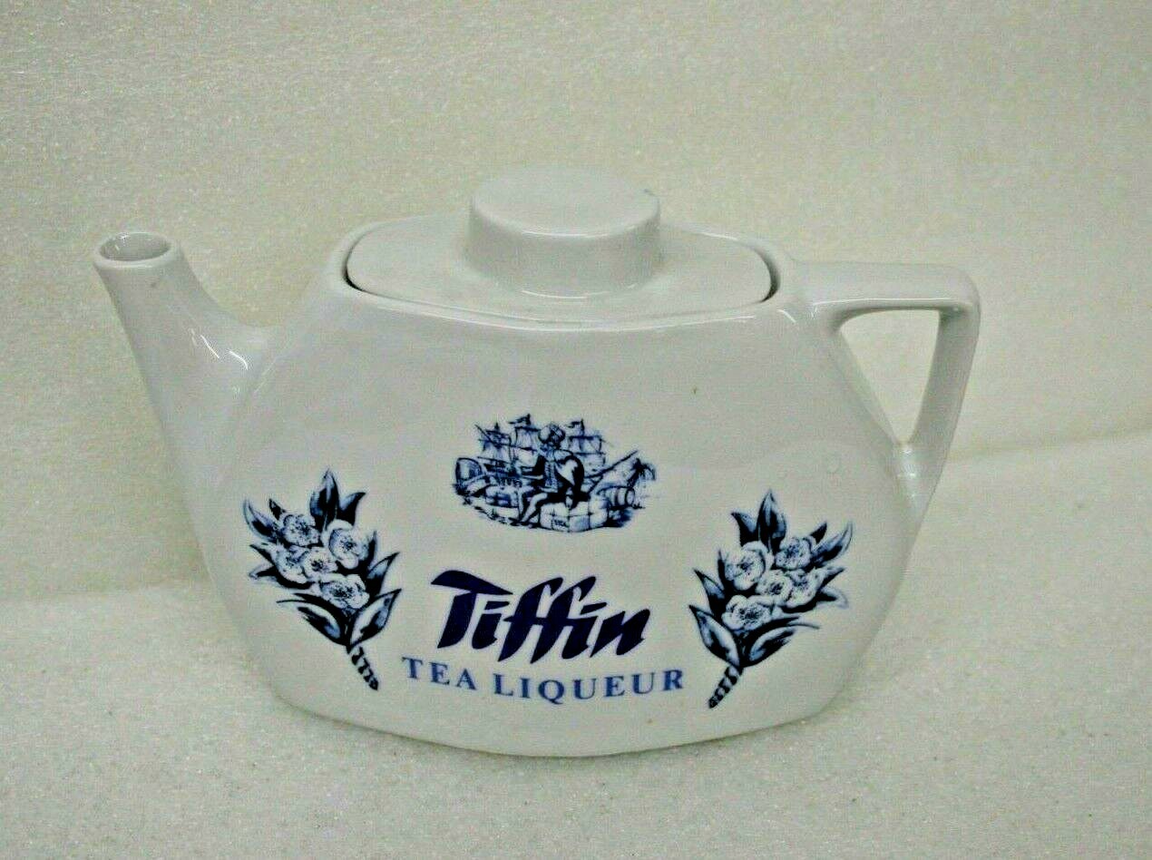 Vintage Porcelain Tiffin Tea Liqueur Teapot Germany Blue White Flowers ...