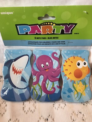 Fin and Friends Shark Party Supplies Favors 6-Notepads | eBay