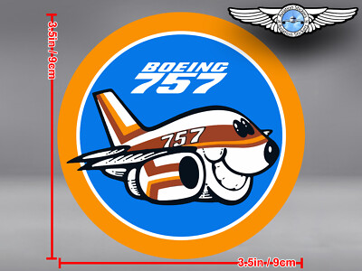 BOEING 757 B757 OLD VINTAGE PUDGY STYLE ROUND DECAL / STICKER | eBay