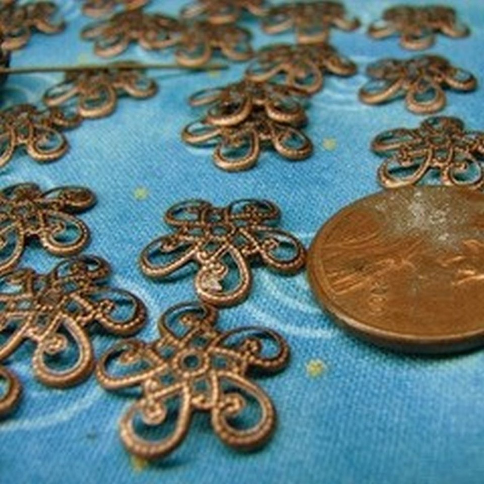 Antiqued Copper Filigree Bead Caps Vintage Bohemian Style 6mm - 42mm ...