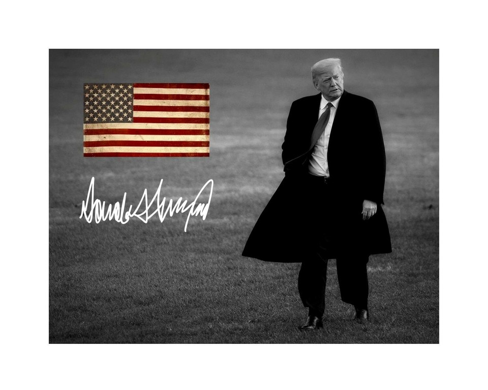 Donald Trump 8x10 Signed photo print US flag Save America 2024 ...