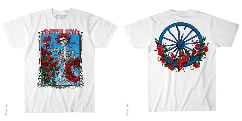 GRATEFUL DEAD-BERTHA WHEEL & ROSES-SYF-2 Sided T-SHIRT S-M-L-XL-XXL ...
