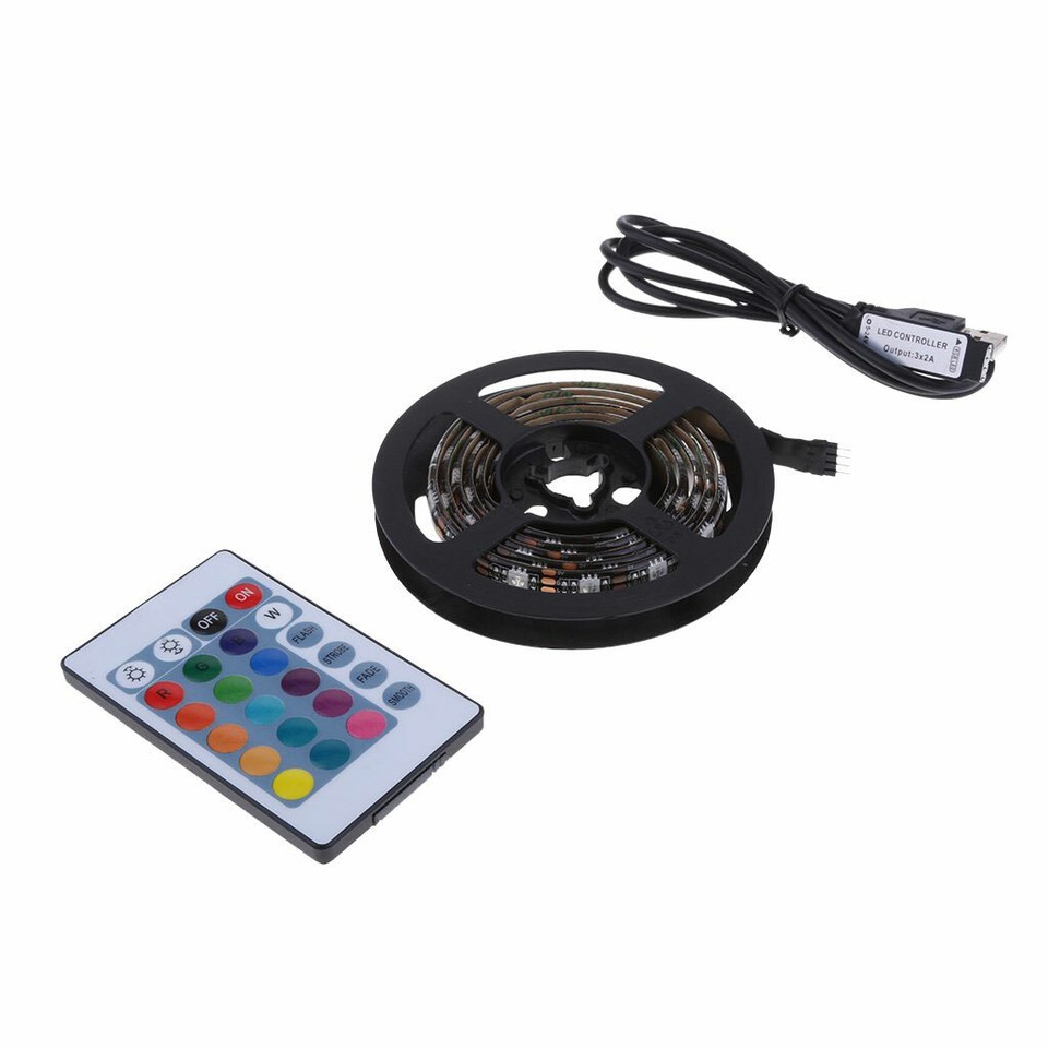 LED STRIP LIGHTS 5050 RGB COLOUR CHANGING TAPE UNDER CABINET KITCHEN TV ...