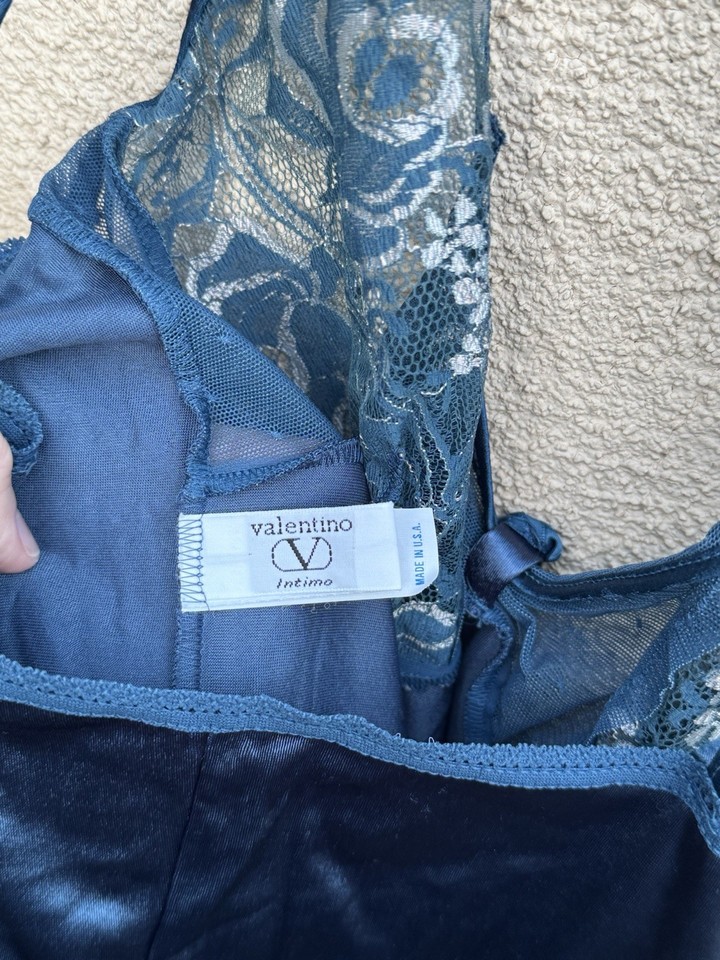 Vintage Valentino Intimo Lingerie Lace Satin Slip Dress Size Large | eBay