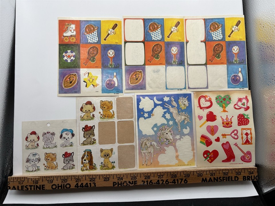 1980s Various Cats Dog Valentines Animals Stickers Vintage #1 | eBay