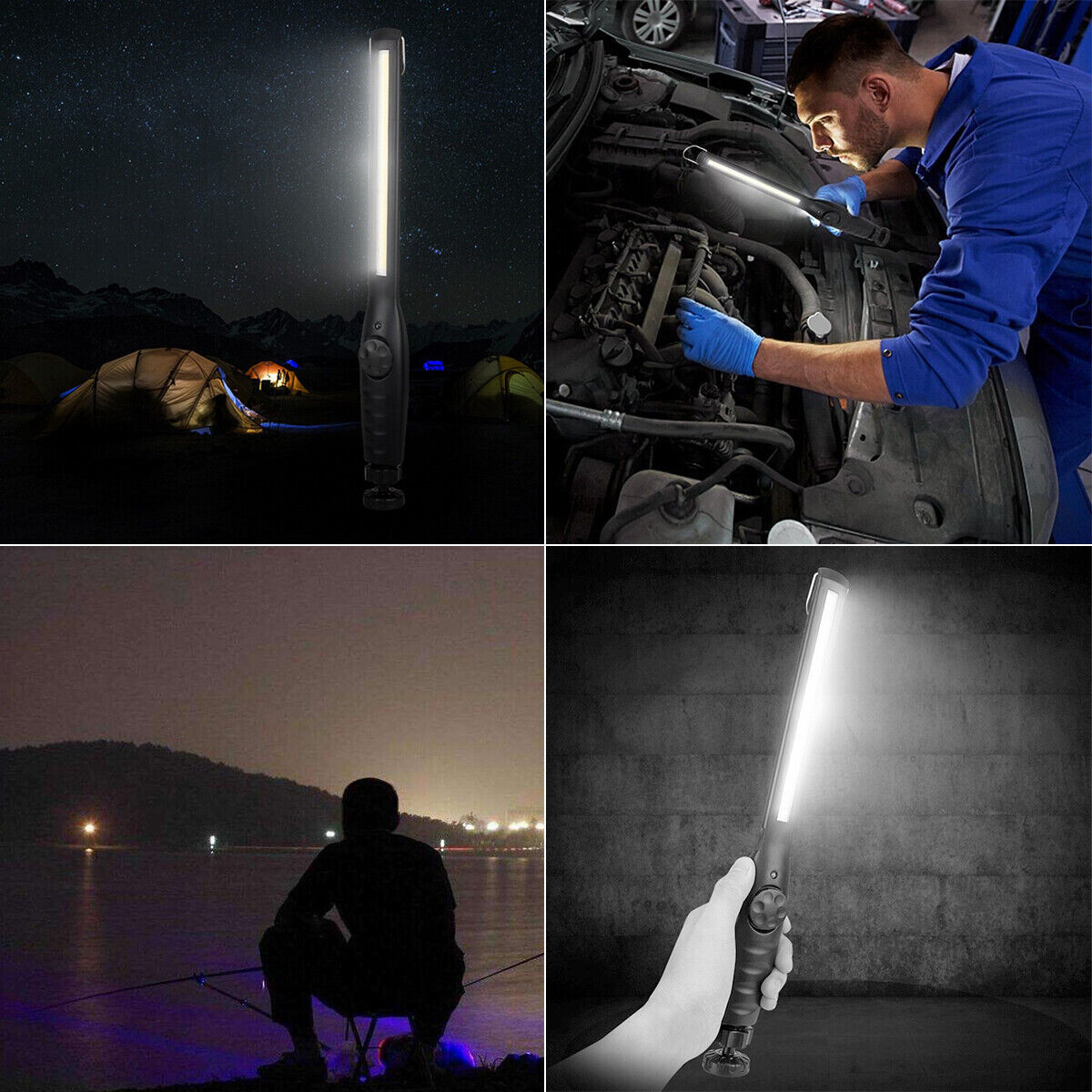 Rechargeable LED COB Slim Work Light Mechanic Flashlight Lamp Bar ...