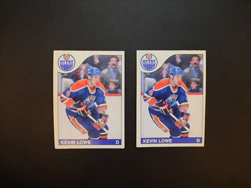 1985-86 O-Pee-Chee #239 Kevin Lowe 2 Card Lot NM-MINT Edmonton Oilers ...