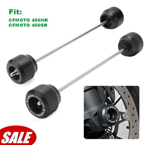 For CFMOTO 450NK 450SR 450NK Front Rear Wheel Axle Spool Sliders Guard ...