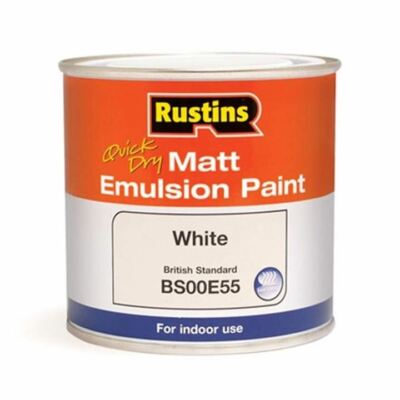 250ml Rustins Quick Dry Matt Emulsion White Ideal For Re-Painting Small ...
