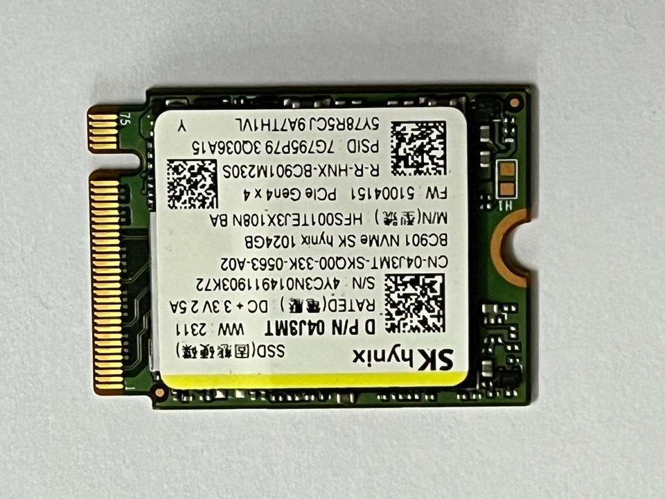 SKhynix BC901 1TB M.2 2230 Gen4x4 PCIe SSD 30mm For Microsoft surface ...