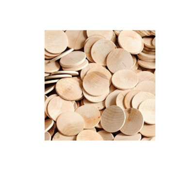 Wood Discs and Blank Tokens for Crafts, 1-1/2 X 1/8 Inch Wooden Coins ...
