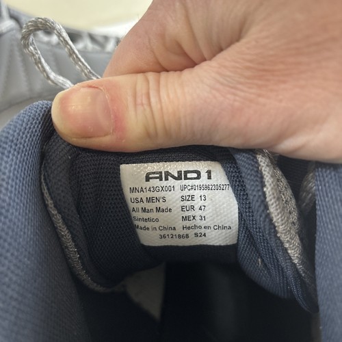 And1 Men's High Top Street Basketball Sneakers LB3 Gray/Navy Blue US:9 ...