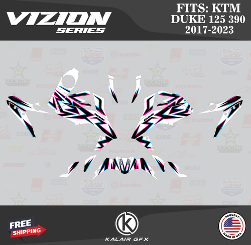 Graphics kit for KTM Duke 125, Duke 390 (2017-2023) Vizion Series ...