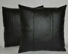 Pillow Cover Genuine Lambskin Leather One-Piece Black Soft Cushion ...
