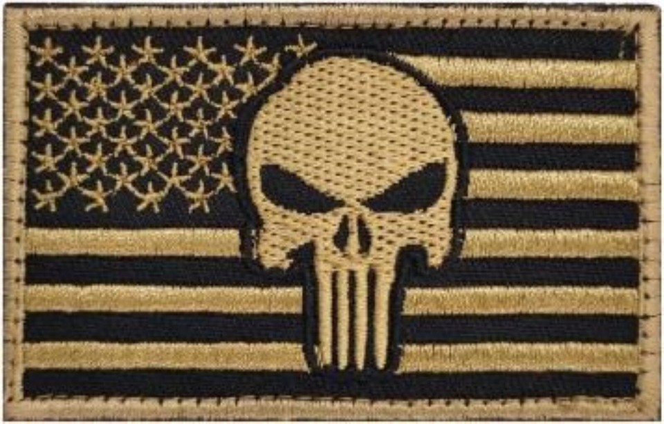 Punisher Skull American Flag Tactical Morale Patch Hook and Loop Fastener 3x2 in | eBay