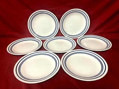 Corelle Classic Cafe Blue Set Of 7 Dessert/Bread Plates 6 3/4" USA | eBay