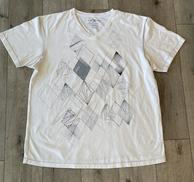 Marc Ecko T-Shirt Mens XXXL (3X) White Short Sleeve V Neck Graphic ...