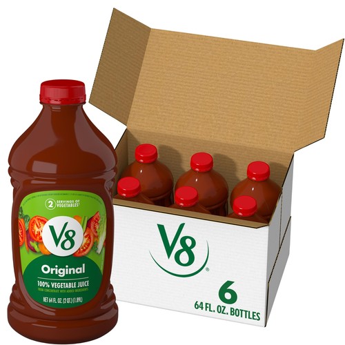 V8 Original 100% Vegetable Juice 64 Fl Oz Bottle Case of 6 | eBay
