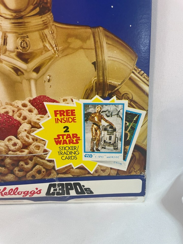 Vintage Star Wars Kelloggs C3PO's used cereal box Sticker Trading Card ...