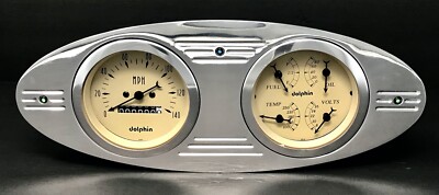 1932 Ford Car 2 Gauge Dash Panel Insert Quad Set Beige | eBay