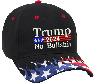 Trump 2024 US Flag No Bullshit Embroidered Structured Adjustable US ...