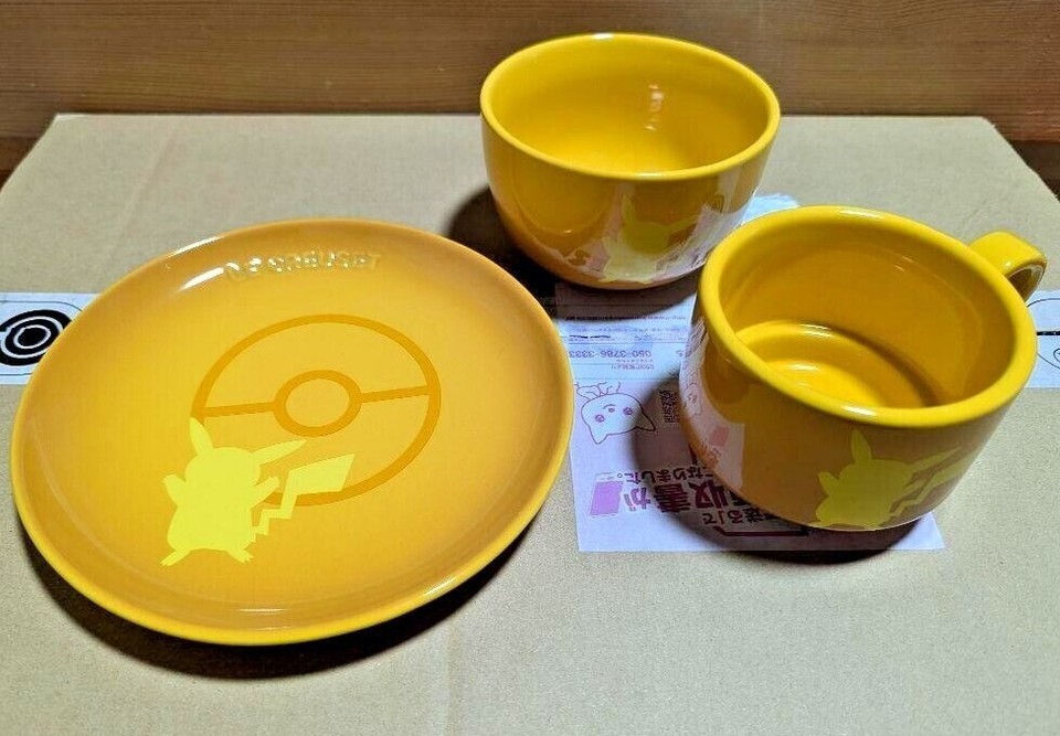 Le Creuset Pokemon Collection 5 Character Mug Bowl Plate 3 Set No ...