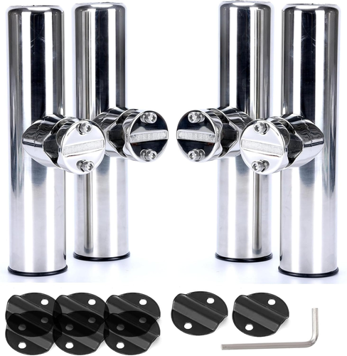 4Pcs Rod Holders, Stainless Steel Fishing Rod Holder with Clamp on for ...