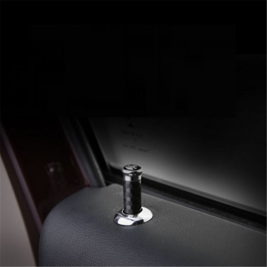 4Pcs/Set Auto Car Interior Door Lock Pins Knob Covers Cap Black Carbon ...