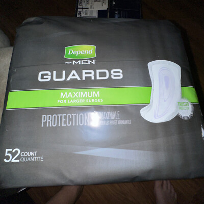 Depend For Men Guards, Maximum For Large Surges, 52 Count 885905074529 ...