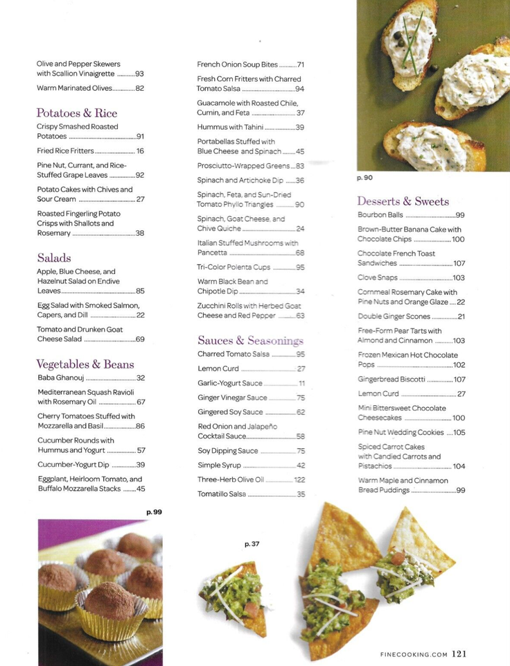 Fine Cooking Party Food Magazine Over 100 Easy Recipes Starters ...
