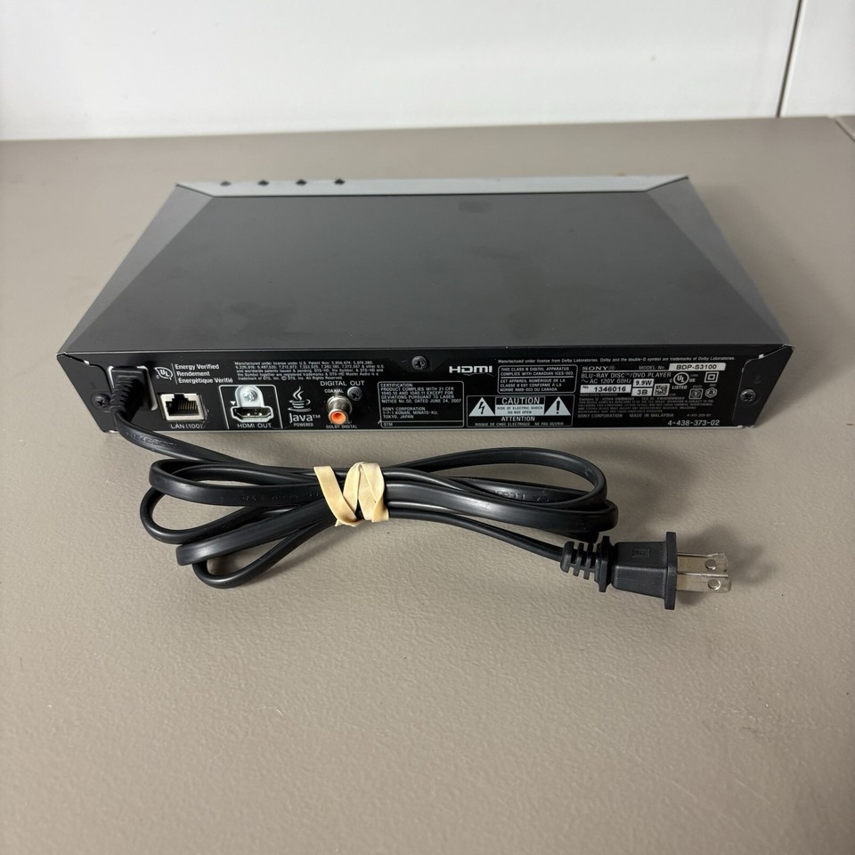 Sony BDP-S3100 Blu-Ray Disc Player DVD Player w/ Remote & HDMI Cable ...