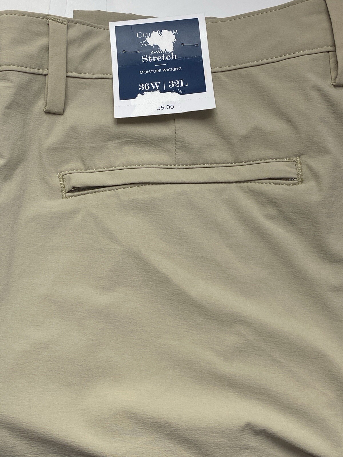 Club Room Pants Men's 36x32 Beige Classic Straight Tech Stretch ...